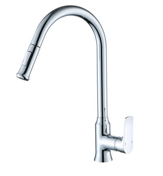 China Pull Out Deck Sink Mixer cold and hot Chrome brass body 35mm ...