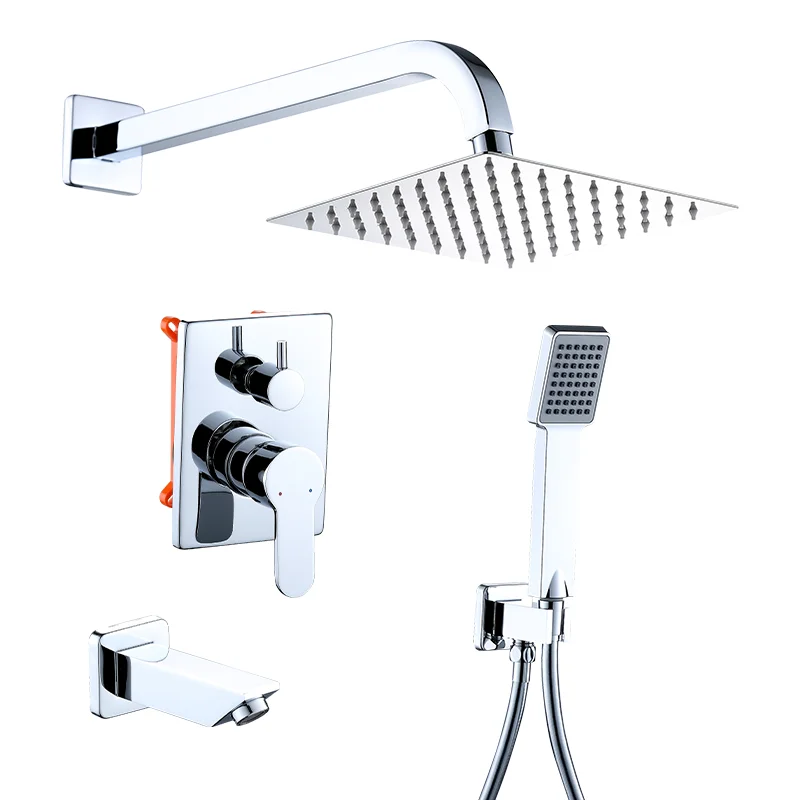 China Brass Chrome Modern Multifunction Concealed Bathroom Shower ...